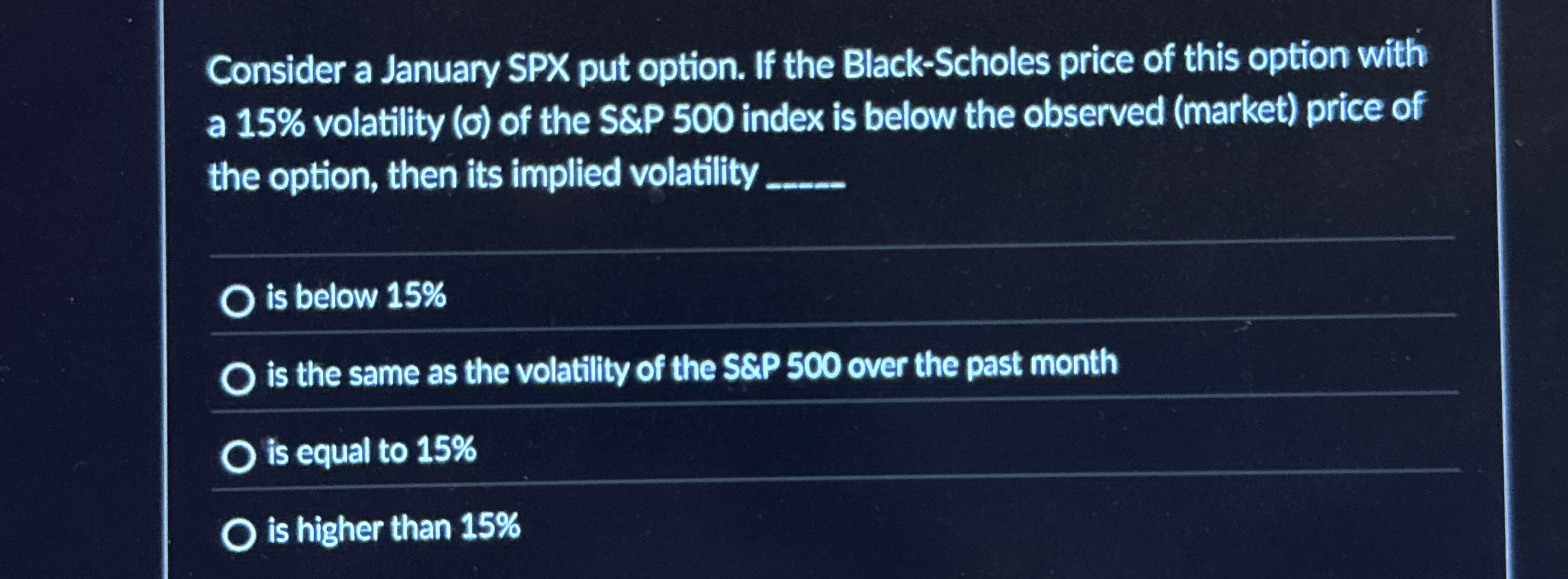 Solved Consider a January SPX put option. If the | Chegg.com