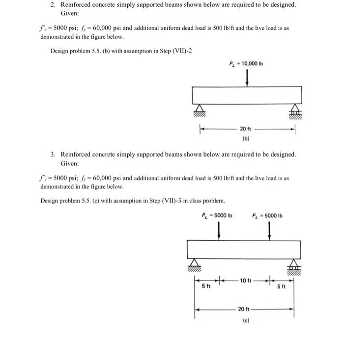 1. Reinforced concrete simply supported beams shown | Chegg.com
