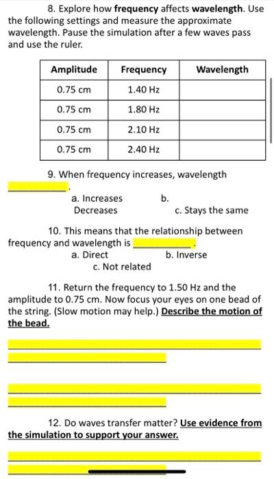 Solved Properties of Waves Open the Wave on a String PhET | Chegg.com