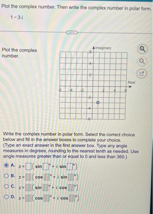 Solved Plot the complex number. Then write the complex | Chegg.com
