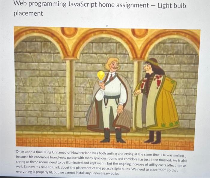 Solved Web programming JavaScript home assignment - Light | Chegg.com