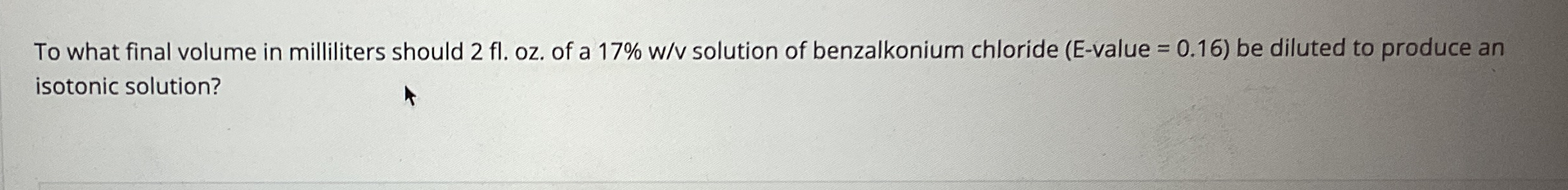 Solved To what final volume in milliliters should 2 ﻿fl . | Chegg.com