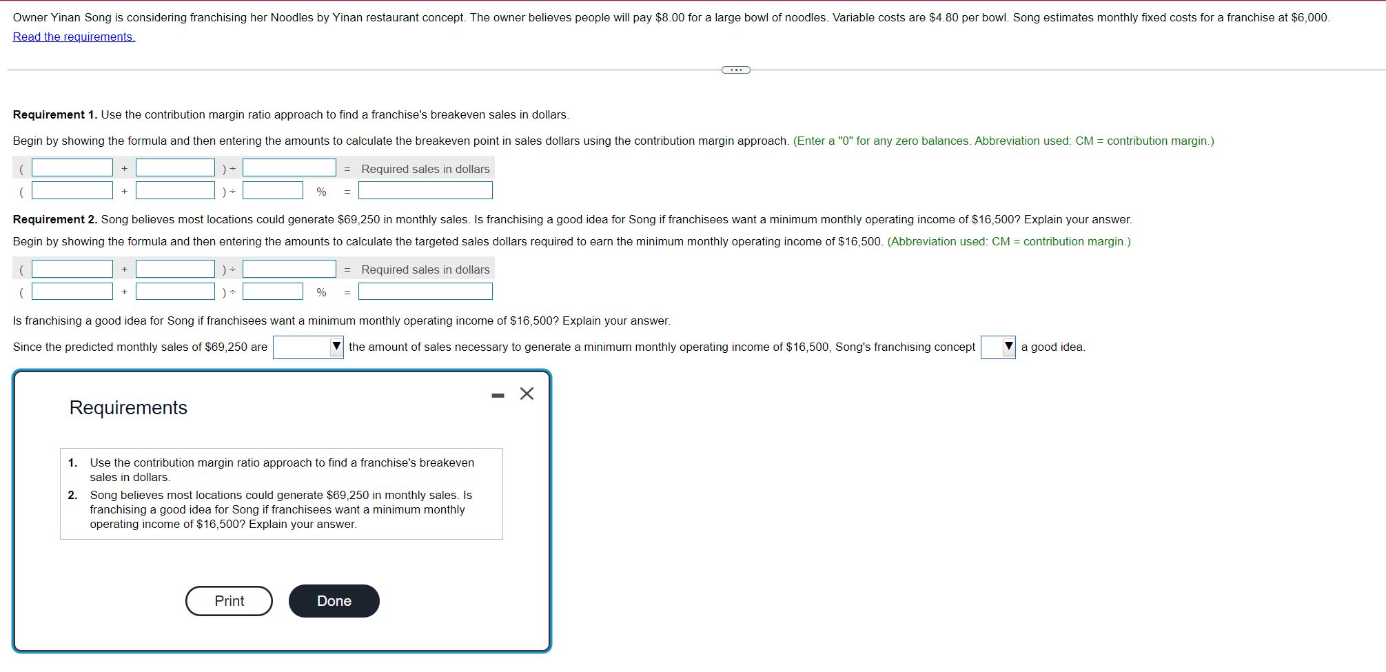Solved Read the requirements.Requirement 1. ﻿Use the | Chegg.com