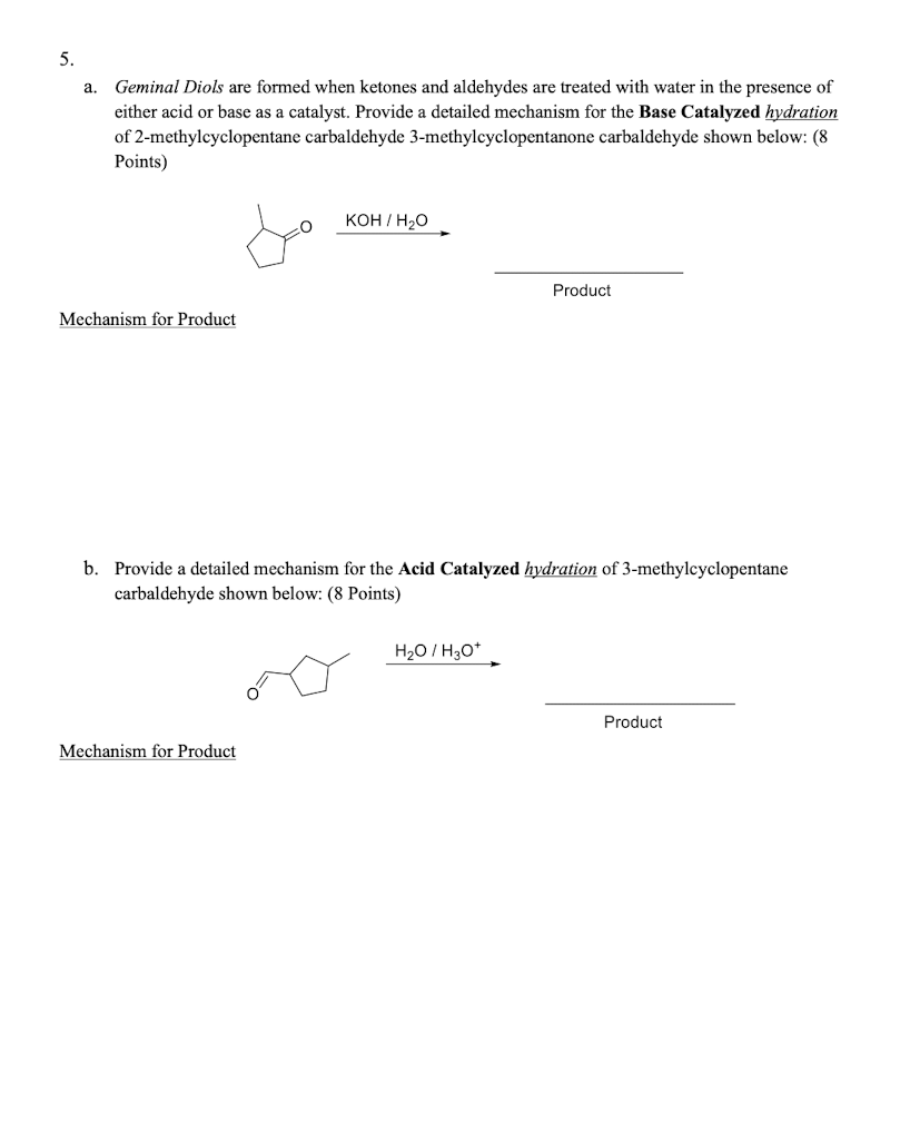 Solved Geminal Diols are formed when ketones and aldehydes | Chegg.com
