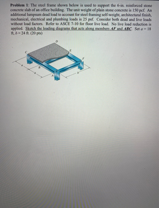 Problem 1: The steel frame shown below is used to | Chegg.com