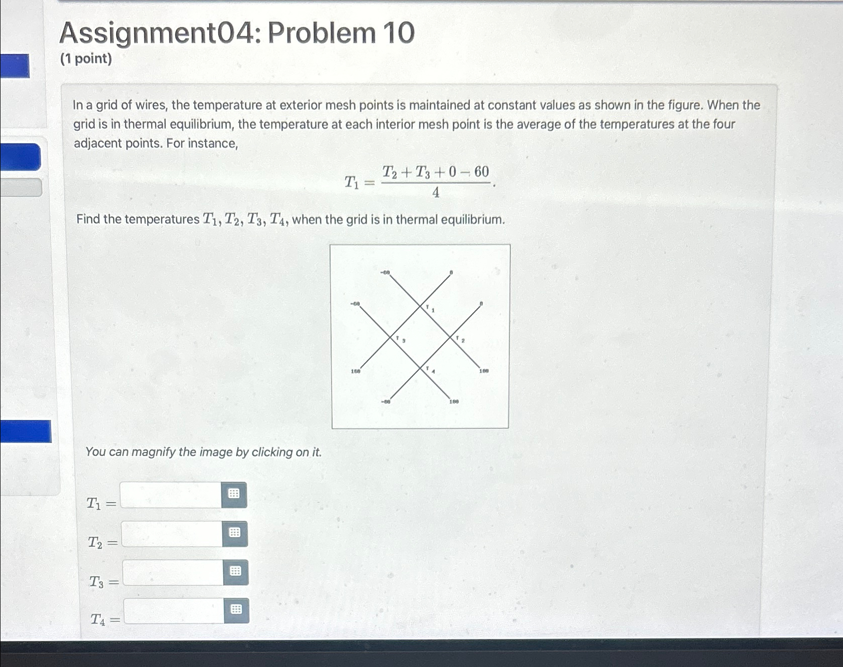 Solved Assignment04: Problem 10(1 ﻿point)In a grid of wires, | Chegg.com
