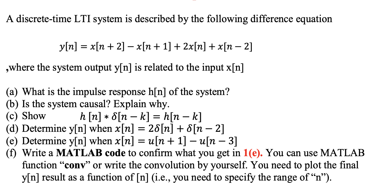 Solved A discrete-time LTI system is described by the | Chegg.com