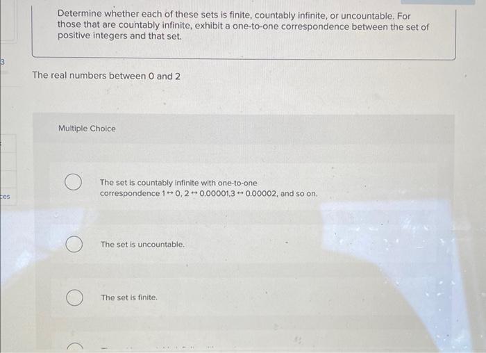 Solved Determine whether each of these sets is finite, | Chegg.com