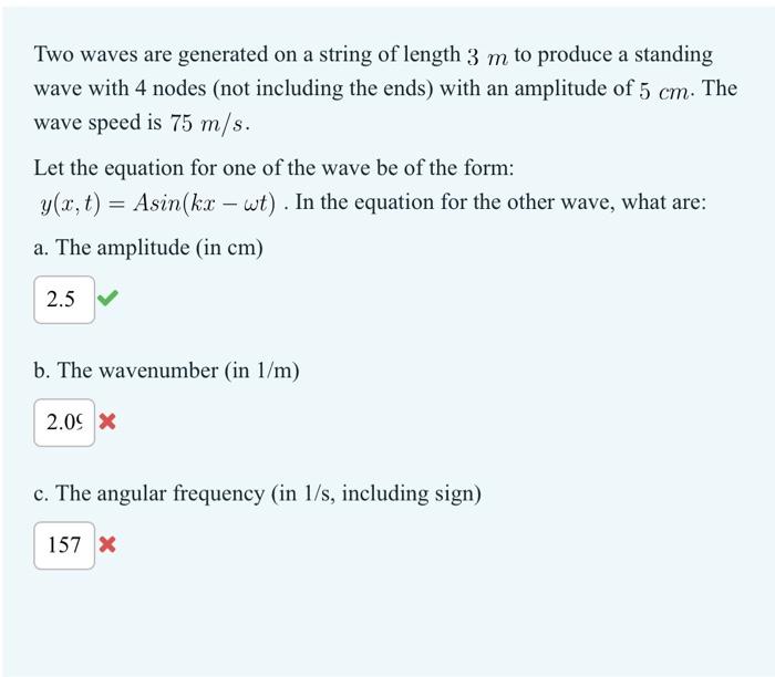 Solved Two waves are generated on a string of length 3 m to | Chegg.com