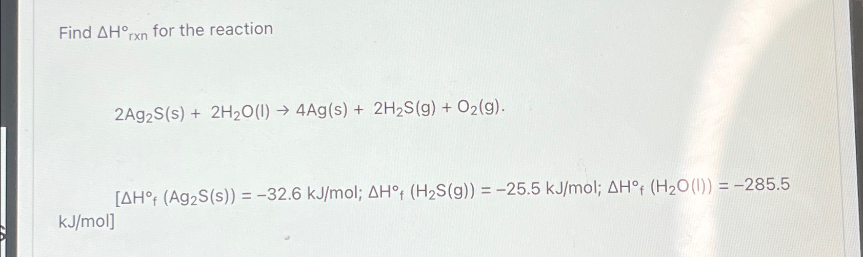 Solved Find ΔH°?rxn ﻿for the | Chegg.com