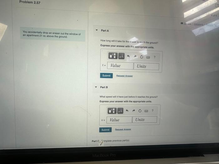 Solved You acciventally drop an erasor out the window of | Chegg.com