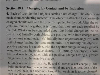 Solved Charging by Contact and by Induction Each of two | Chegg.com