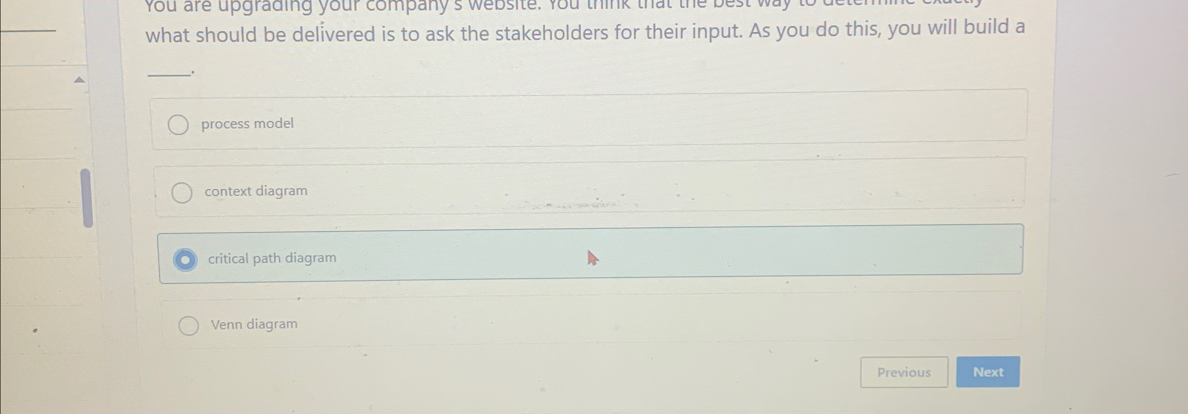 Solved what should be delivered is to ask the stakeholders | Chegg.com