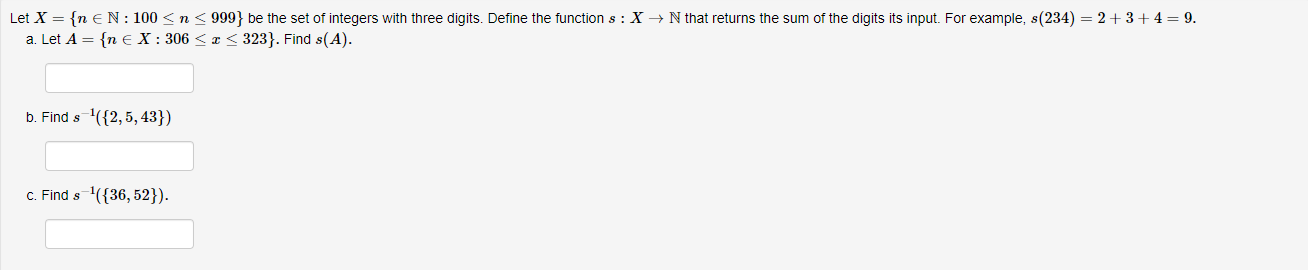Solved Let x={ninN:100≤n≤999} ﻿be the set of integers with | Chegg.com