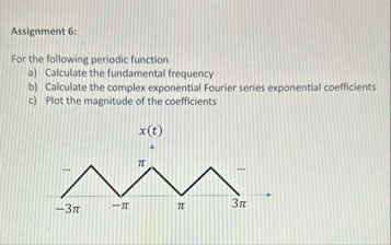 Solved Assignment 6:For the following periodic functiona) | Chegg.com