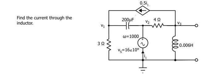 Solved Find the current through the inductor. | Chegg.com