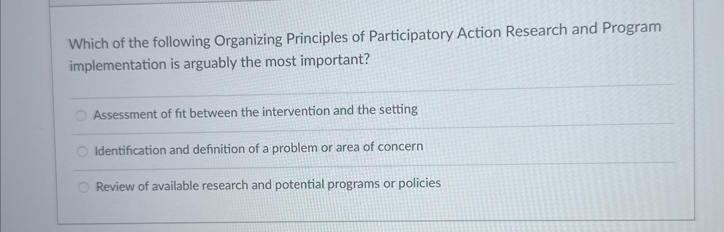 Solved Which of the following Organizing Principles of | Chegg.com