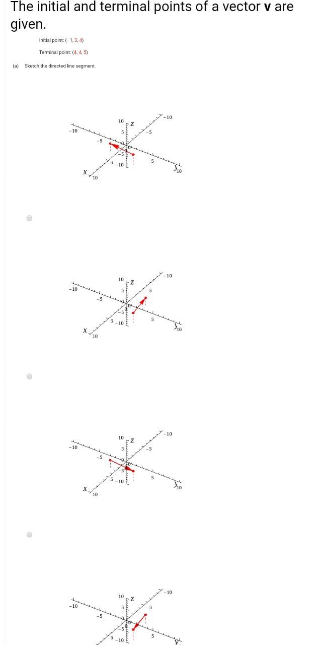 Solved The initial and terminal points of a vector v are | Chegg.com
