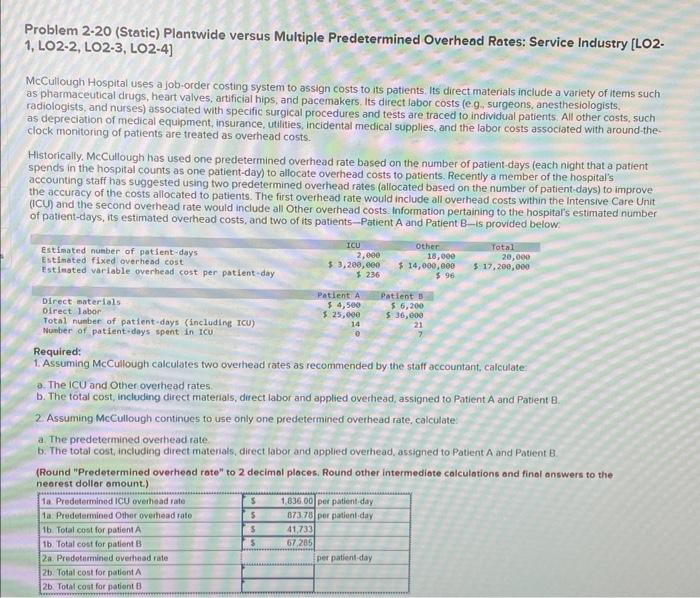 Solved Problem 2-20 (Static) Plantwide versus Multiple | Chegg.com