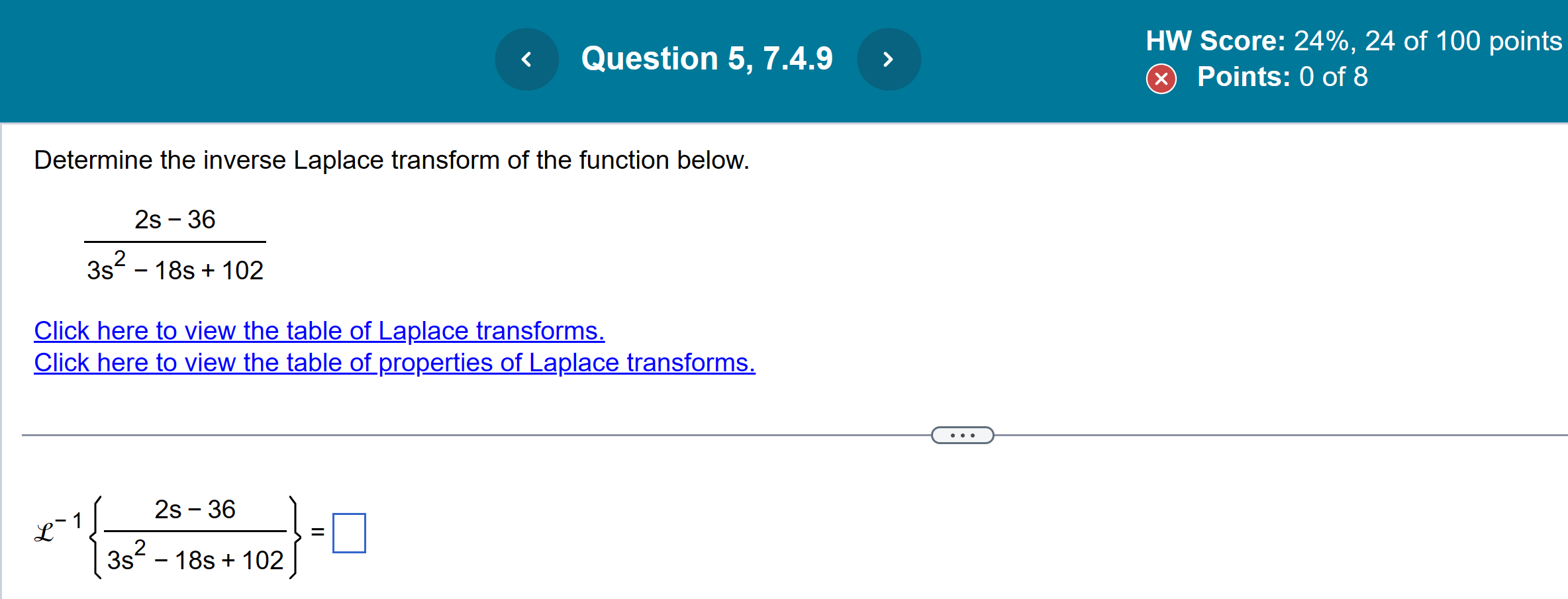 Solved Determine The Inverse Laplace Transform Of The 