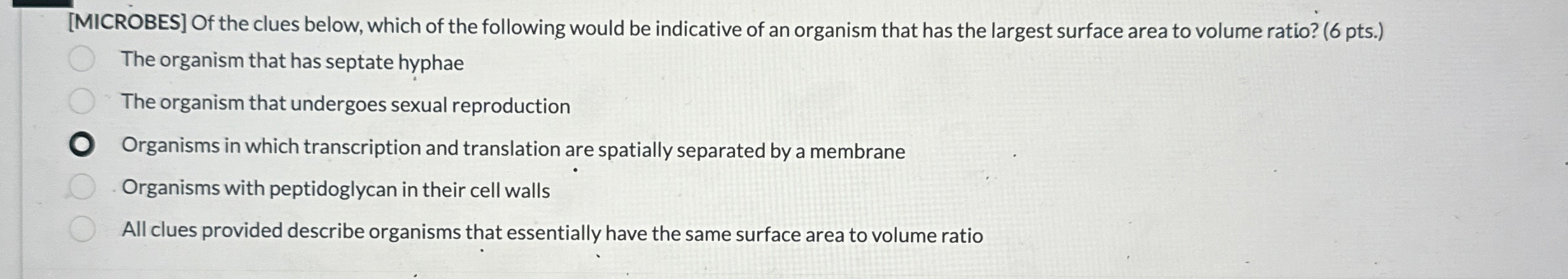 Solved [MICROBES] ﻿Of the clues below, which of the | Chegg.com