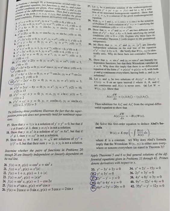 Solved Apply Theorems 5 and 6 to find general solutions of | Chegg.com