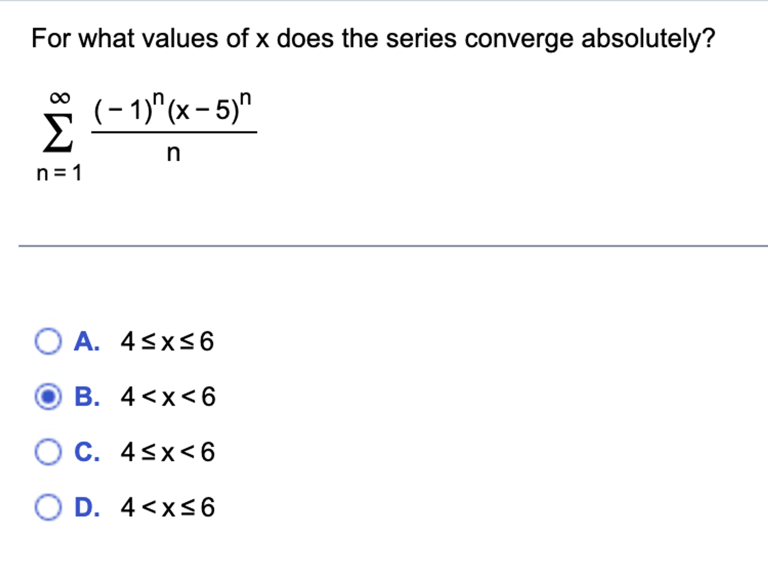 Solved by an EXPERT For what values of x ﻿does the series converge | Chegg.com
