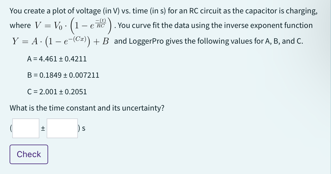 Solved You create a plot of voltage (in V) ﻿vs. ﻿time (in s) | Chegg.com