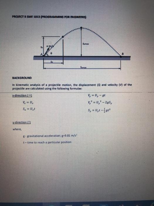Solved PROJECT I SME 1013 (PROGRAMMING FOR ENGINEERS) ums | Chegg.com