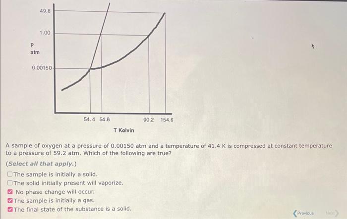 Solved A sample of oxygen at a pressure of 0.00150 atm and a | Chegg.com