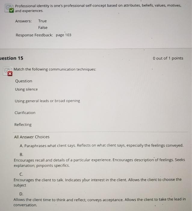 Solved Professional identity is one's professional | Chegg.com