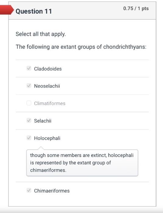 Solved Select all that apply. The following are extant | Chegg.com