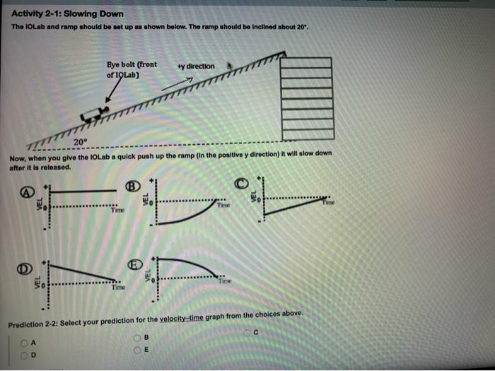 Solved Activity 2-1: Slowing Down The IoLab and ramp should | Chegg.com