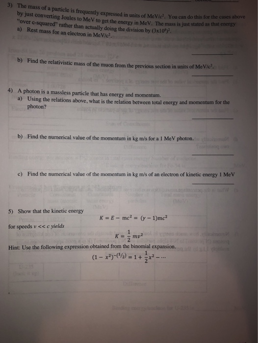 Solved Relativistic Momentum. Could you please answer these | Chegg.com