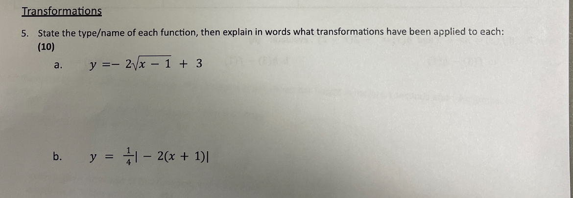 Solved Iransformations5. ﻿State the type/name of each | Chegg.com
