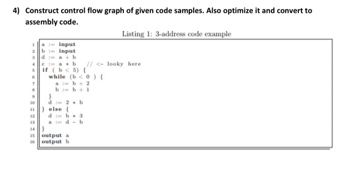Solved 4) Construct control flow graph of given code | Chegg.com