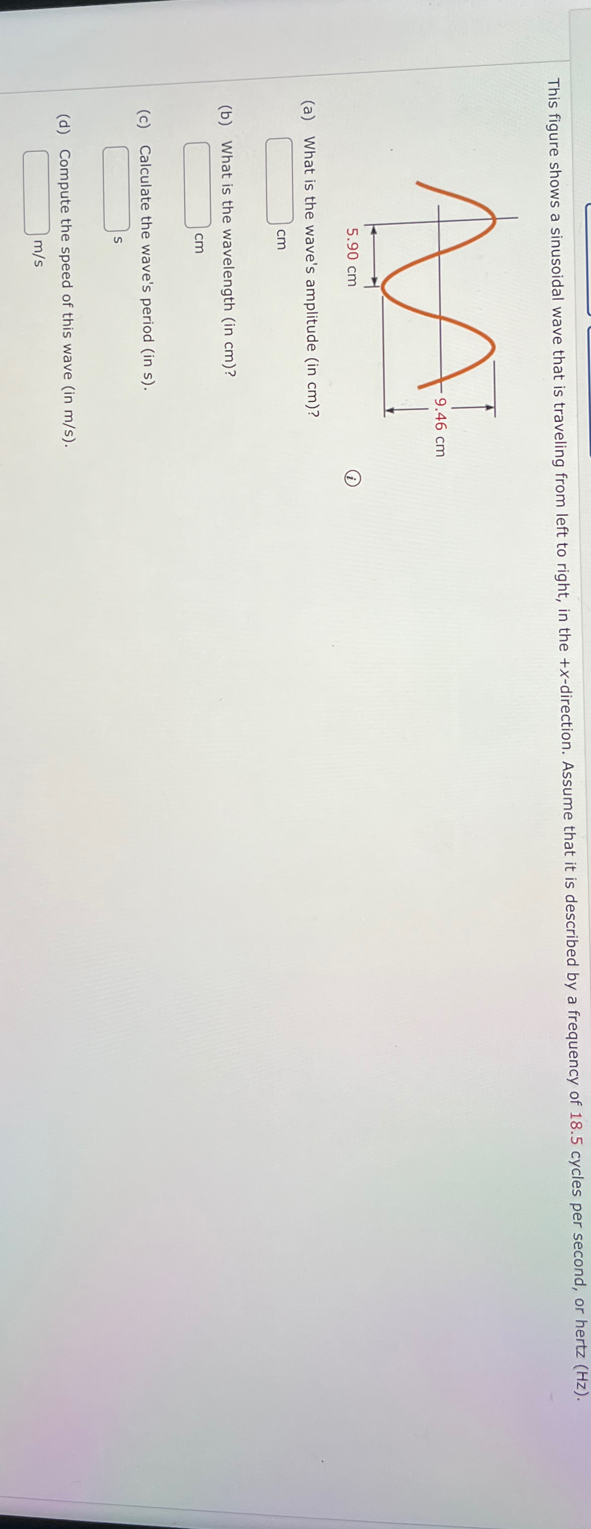Solved This figure shows a sinusoidal wave that is traveling | Chegg.com