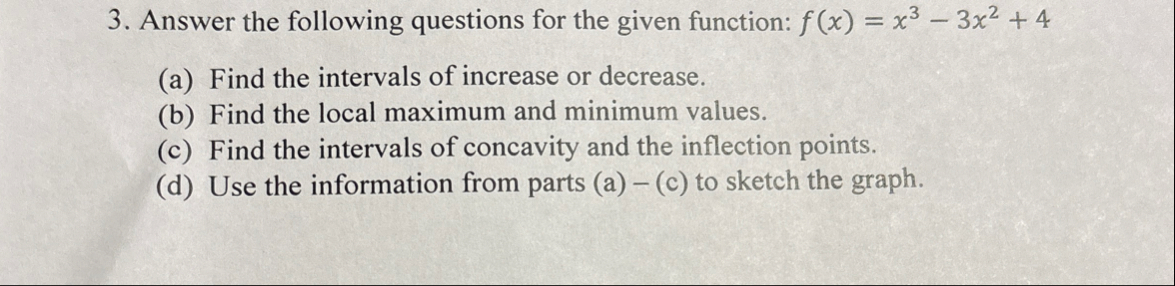 Solved Answer the following questions for the given | Chegg.com