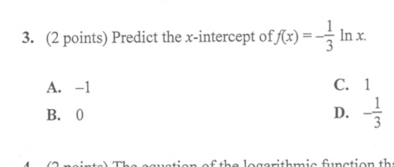 Solved (2 ﻿points) ﻿Predict the x-intercept of | Chegg.com