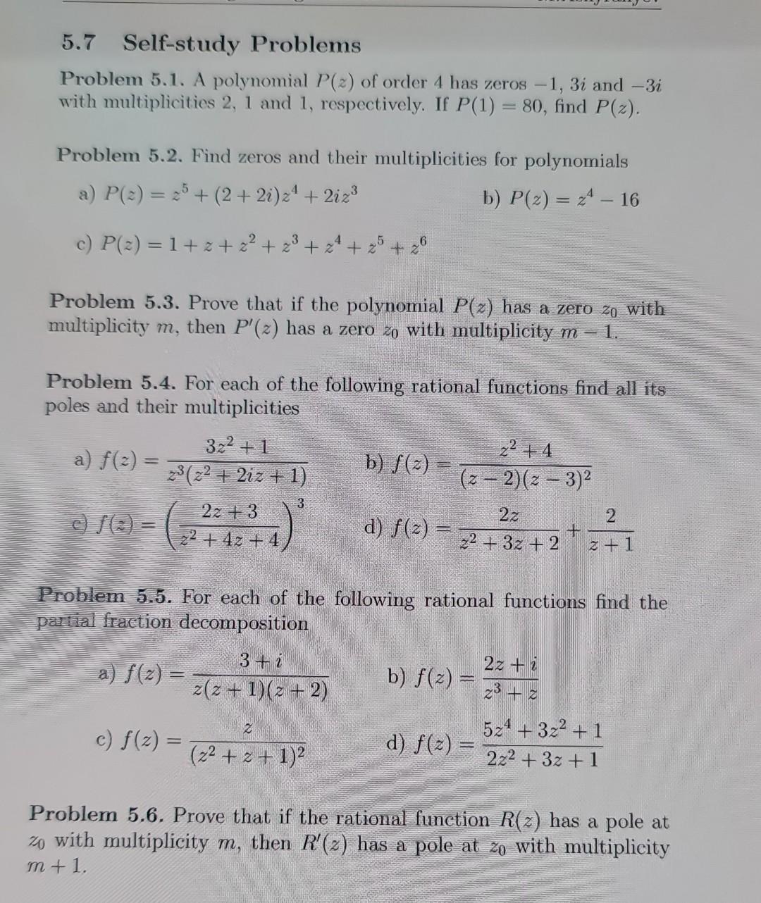 Solved 5.7 Self-study Problems Problem 5.1. A polynomial | Chegg.com