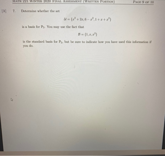 Solved MATH 221 WINTER 2020 FINAL ASSESSMENT (WRITTEN | Chegg.com