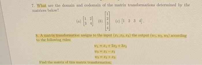 Solved question 7 and 87) what are the domain and codomain | Chegg.com