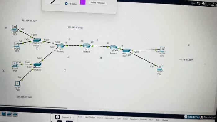 Solved subject: Networking (packet tracer) fallow below the | Chegg.com