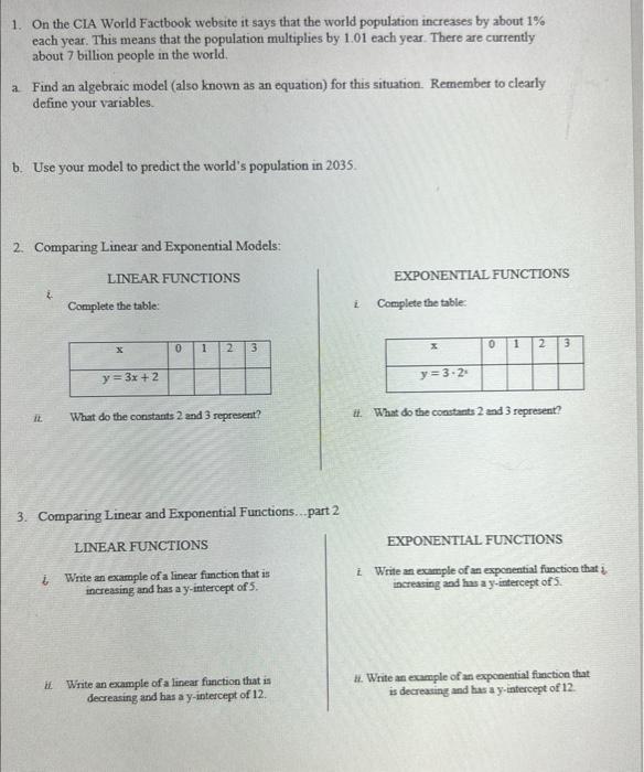 Solved 1. On the CIA World Factbook website it says that the | Chegg.com