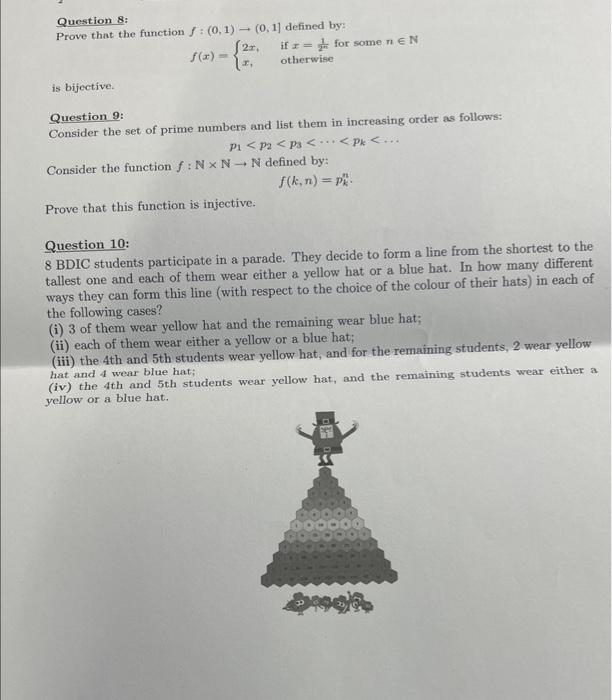 Solved Prove that the function f:(0,1)→(0,1] defined by: | Chegg.com