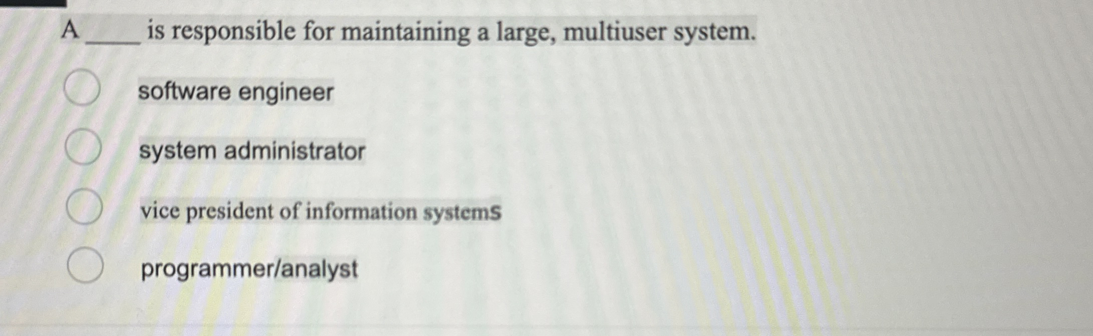 Solved A q, ﻿is responsible for maintaining a large, | Chegg.com