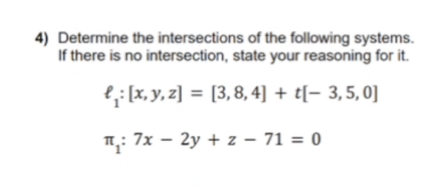Solved Determine the intersections of the following | Chegg.com
