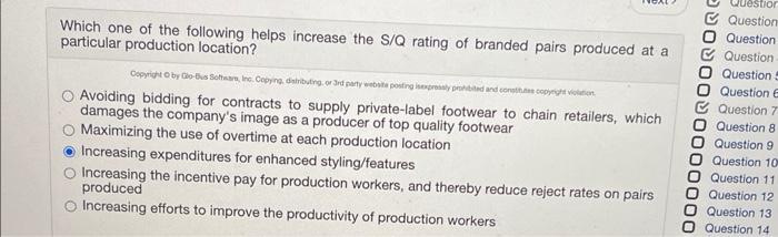 Solved Which one of the following helps increase the S/Q | Chegg.com