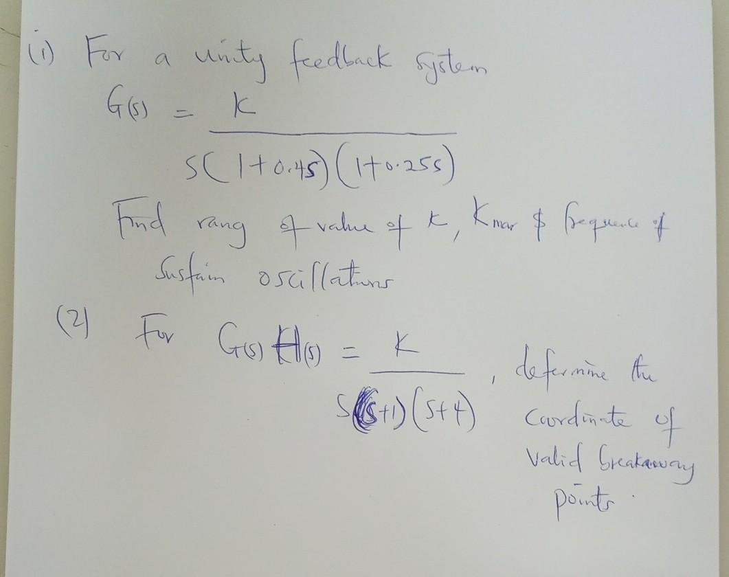 Solved k unity feedback system Go SC 14048) (170.255) Find | Chegg.com
