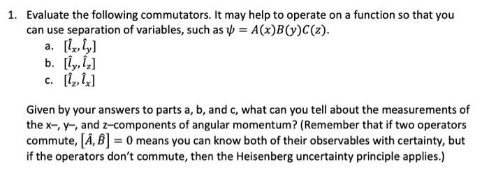 Solved Consider the angular momentum operators in cartesian | Chegg.com
